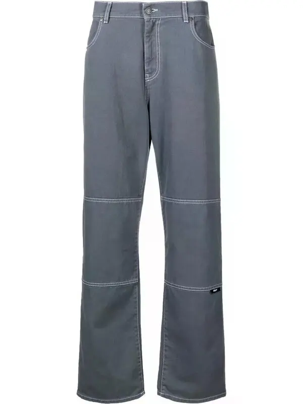 MSGM Logo Print Straight-leg Trousers