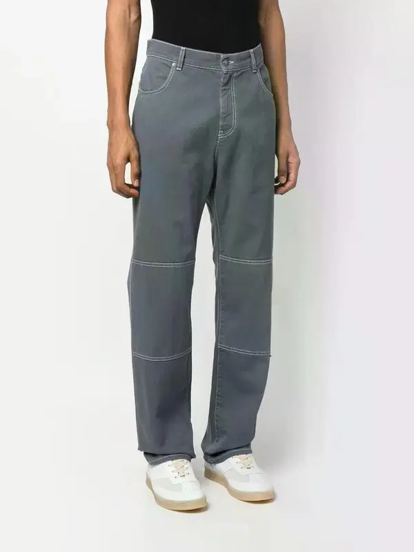 MSGM Logo Print Straight-leg Trousers