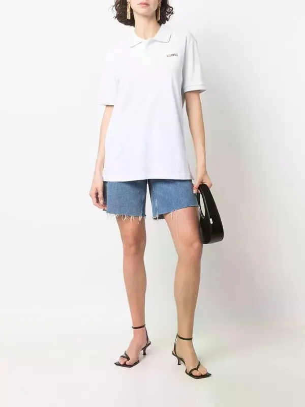 DIESEL® Cotton Logo Print Polo Shirt