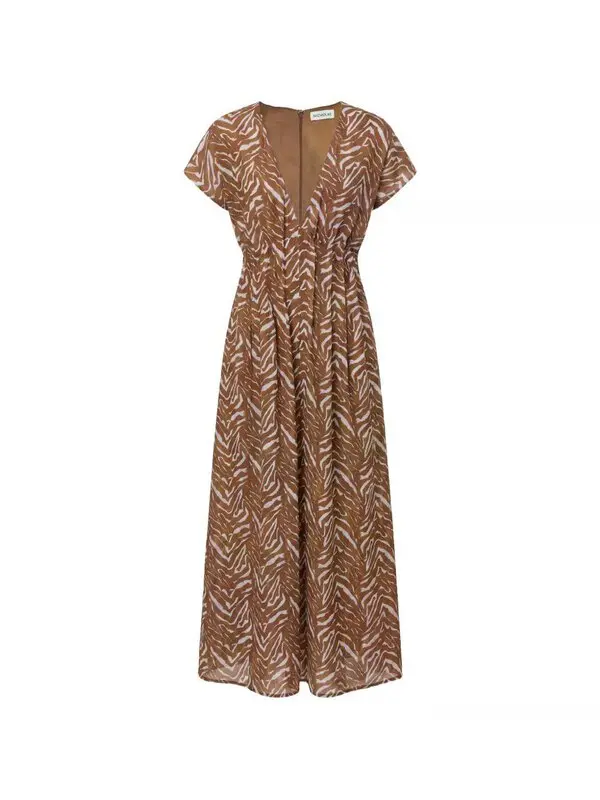 NICHOLAS Marley Dress Abstract Animal Print - Brown
