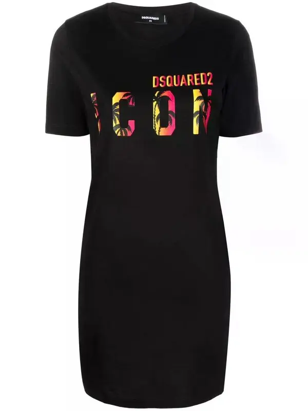 Dsquared2 Icon Sunset Palm T-shirt Dress