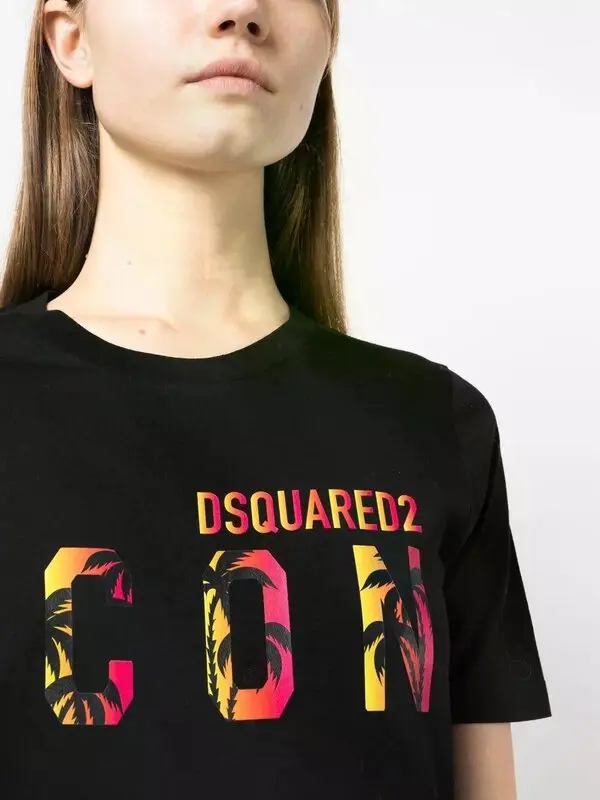 Dsquared2 Icon Sunset Palm T-shirt Dress