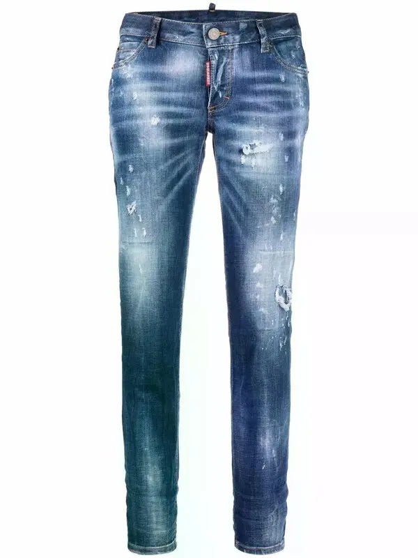 Dsquared2 Distressed Slim-fit Jeans - Blue
