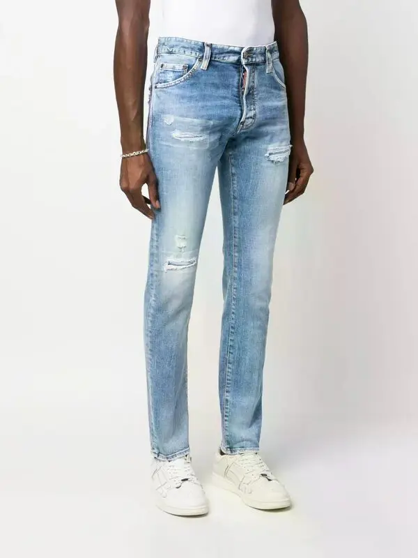 Dsquared2 Distressed Straight-leg Jeans
