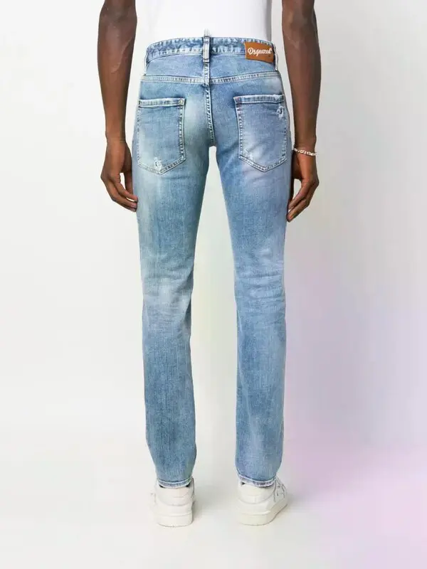 Dsquared2 Distressed Straight-leg Jeans