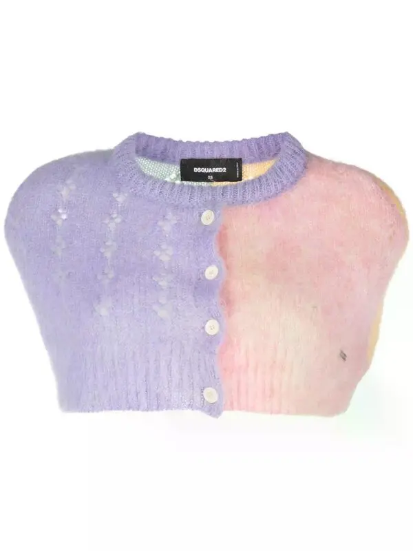 Dsquared2 Pointelle-knit Brushed Wool Top