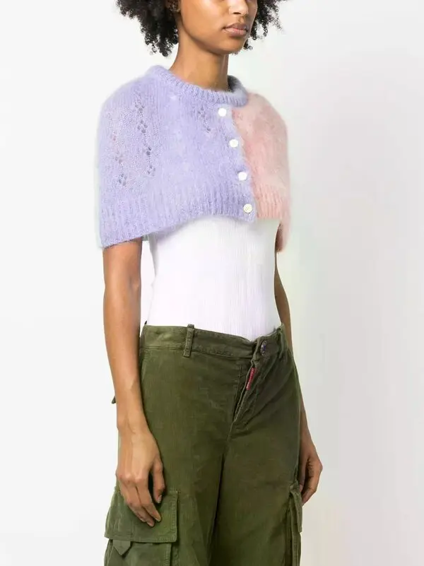 Dsquared2 Pointelle-knit Brushed Wool Top