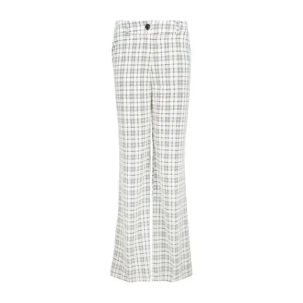 LILY AND LIONEL Chess Check Wide Leg Trousers - White