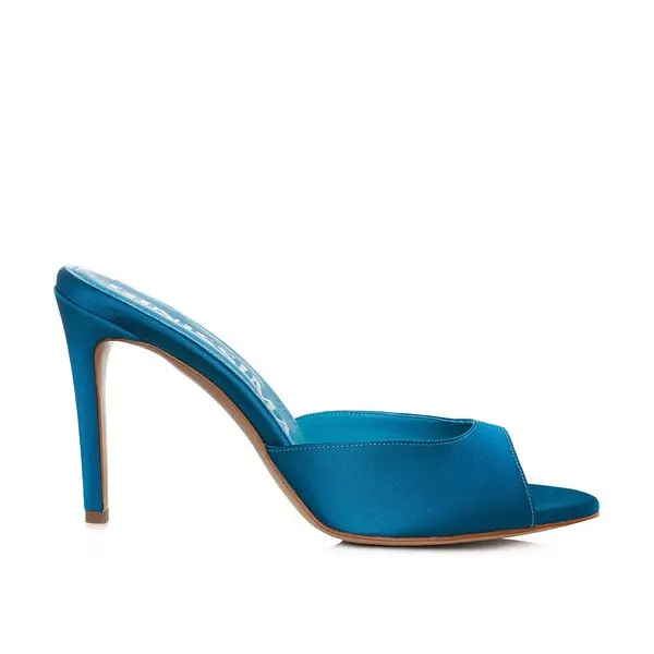 GINISSIMA Vicky Satin, Round Toe, Petrol