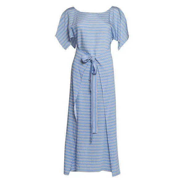 BIANCA POPP Striped Wrap Dress - Blue/white