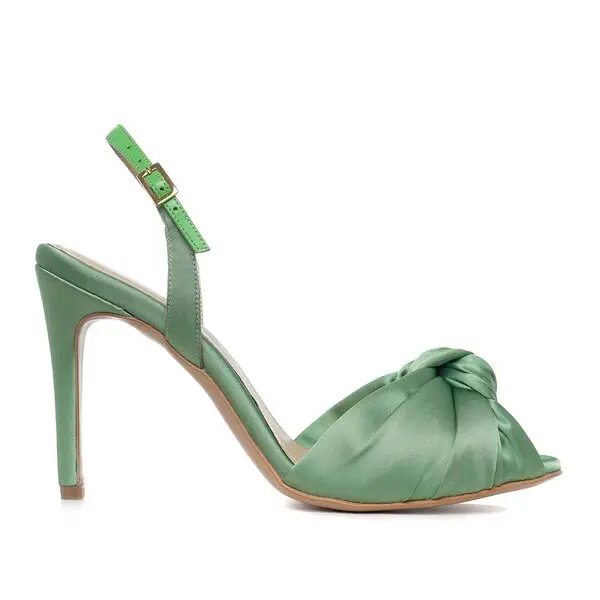 GINISSIMA Sofia Satin Sandals, Sage
