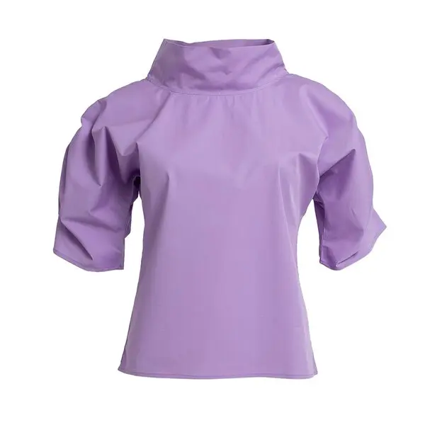 BIANCA POPP Lilac Cotton Mix Puff Sleeve Blouse - Purple