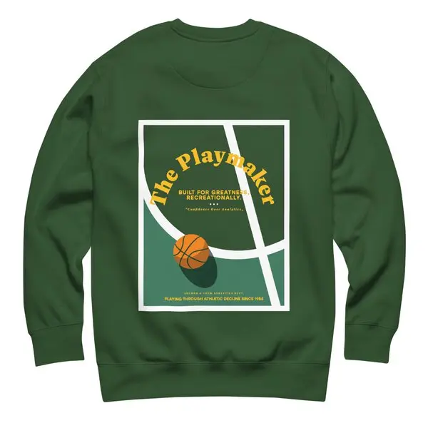 ANCHOR & CREW Forest The Playmaker Basketball Club League Organic Cotton Sweatshirt - Green
