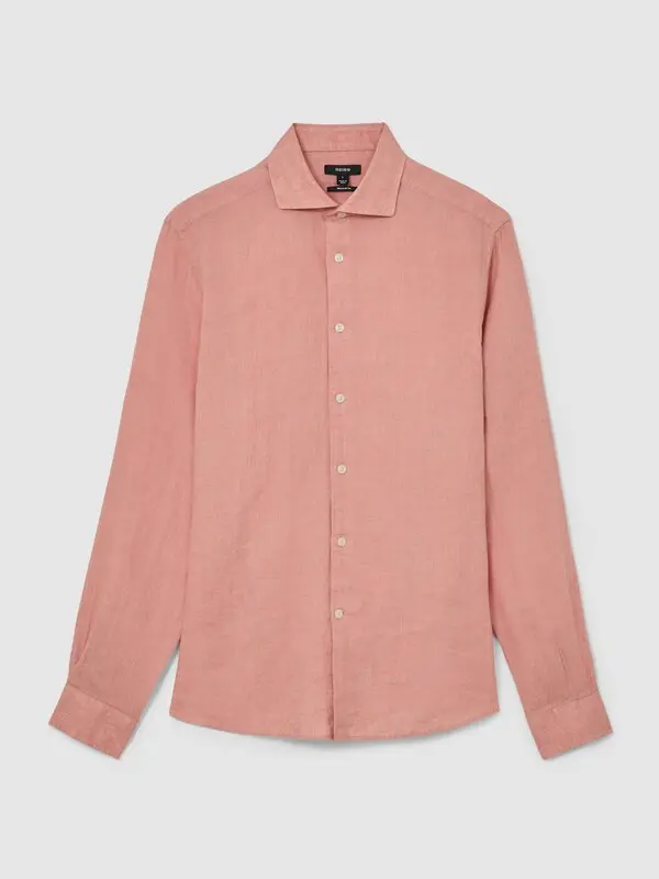 REISS Ruban Linen Cutaway-collar Regular-fit Shirt