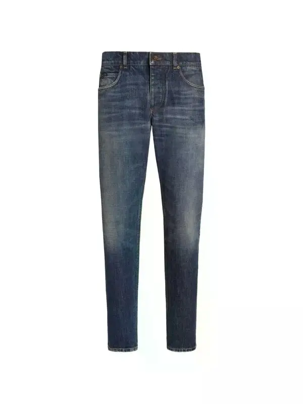Dolce & Gabbana Dark Cotton Denim Trousers