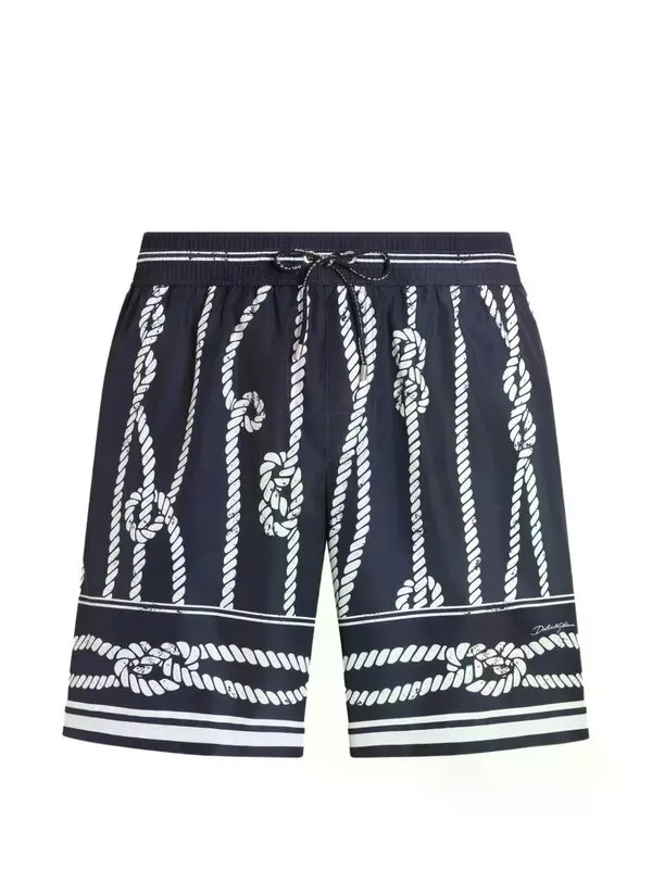 Dolce & Gabbana Printed Swim Boxer Shorts - Blue