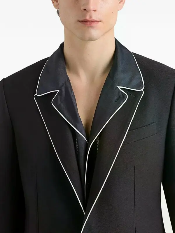 Dolce & Gabbana Martini Light Single-breasted Wool Twill Jacket - Blue