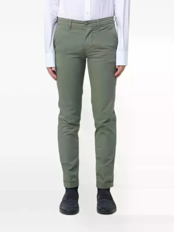 RE-HASH Stretch-cotton Chino Trousers - Green