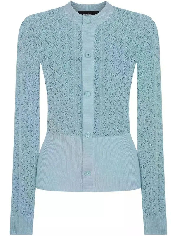 Dsquared2 Pointelle Knit Cotton Cardigan