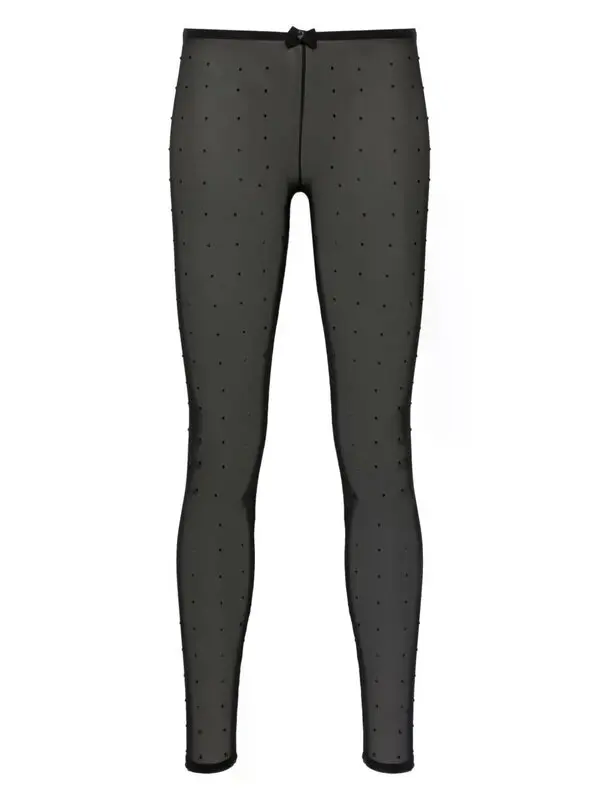 Dsquared2 Rhinestone-embellished Mesh Tights - Black