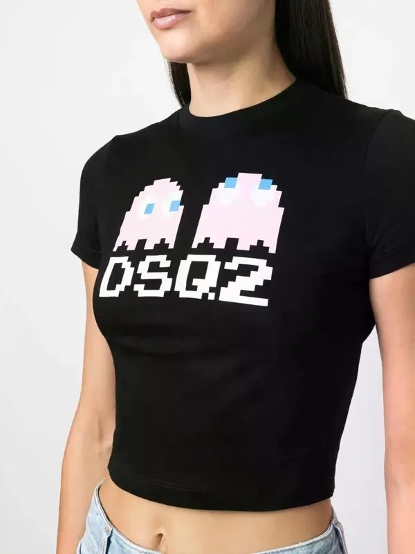 Dsquared2 X Pac-man Graphic Cropped T-shirt