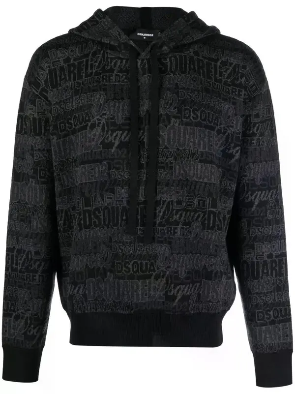Dsquared2 Intarsia-knit Drawstring Hoodie
