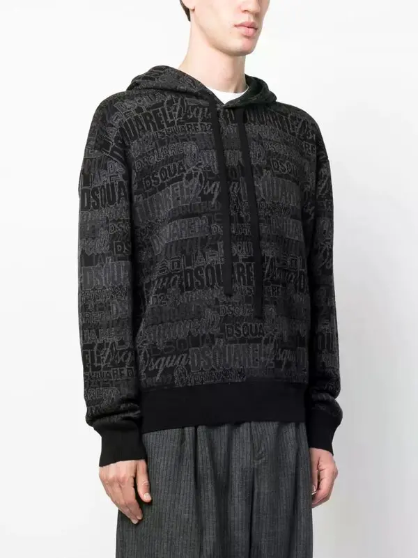 Dsquared2 Intarsia-knit Drawstring Hoodie