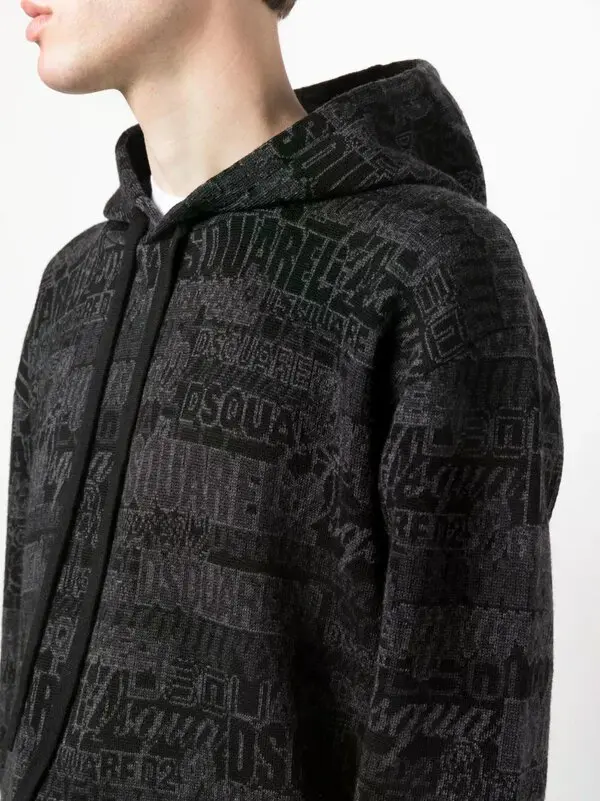 Dsquared2 Intarsia-knit Drawstring Hoodie