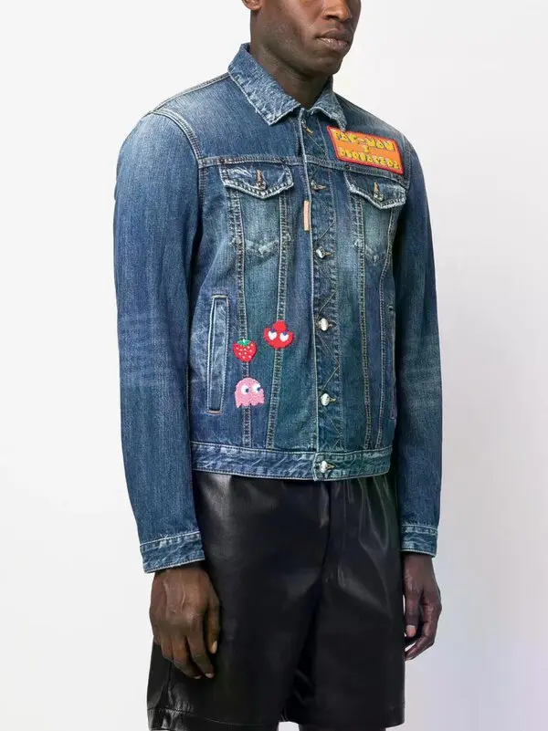 Dsquared2 Logo Patch Long Sleeve Denim Jacket