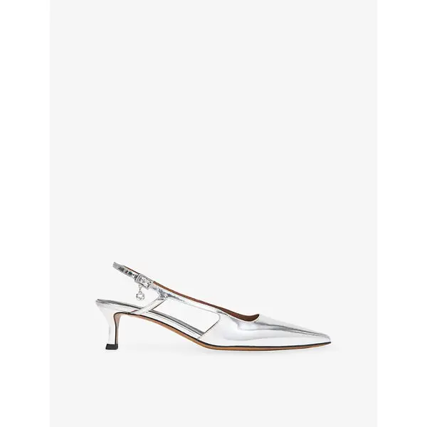 Maje Strappy Metallic Leather Heels