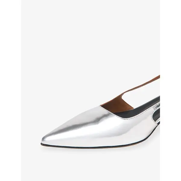 Maje Strappy Metallic Leather Heels