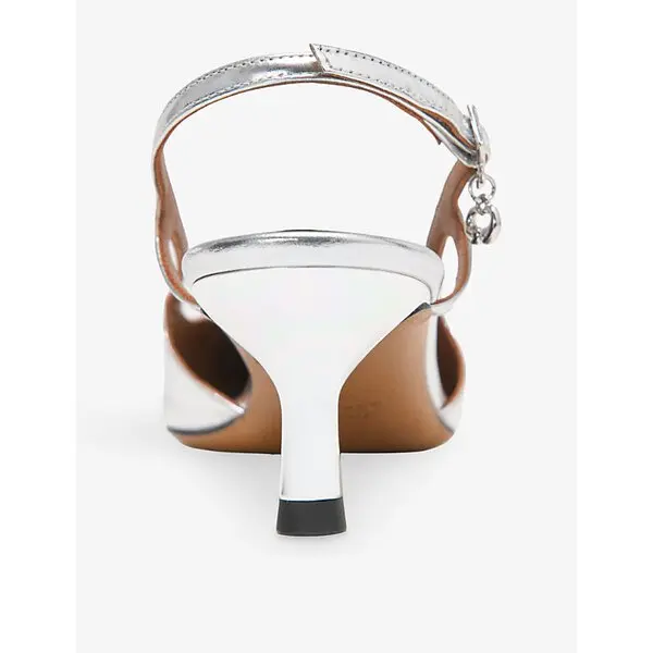 Maje Strappy Metallic Leather Heels