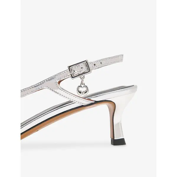 Maje Strappy Metallic Leather Heels