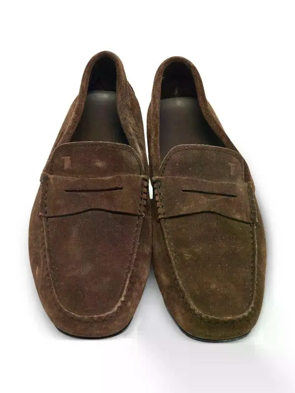 TOD'S Suede Penny Loafers - Brown