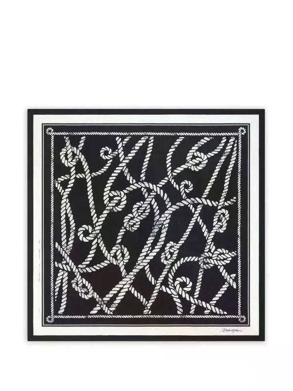 Dolce & Gabbana 70x70 Marina-print Silk Twill Scarf - Blue
