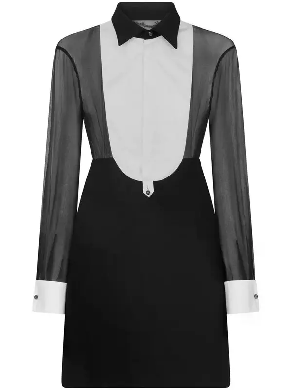 Dsquared2 Bib-collar Sheer-panelled Minidress