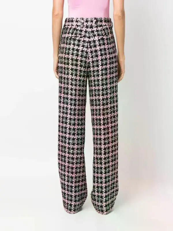 MSGM High-waisted Tweed Trousers