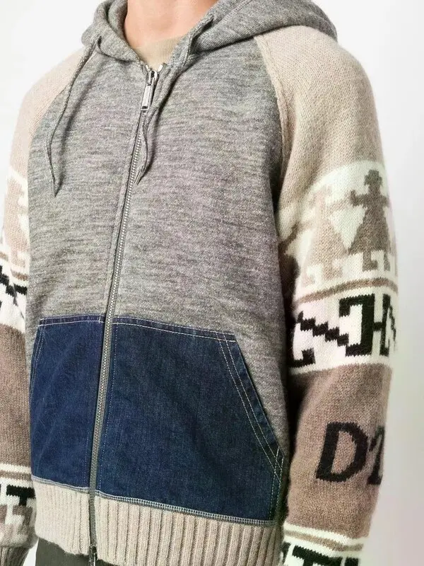 Dsquared2 Intarsia Knit Zip-up Hoodie