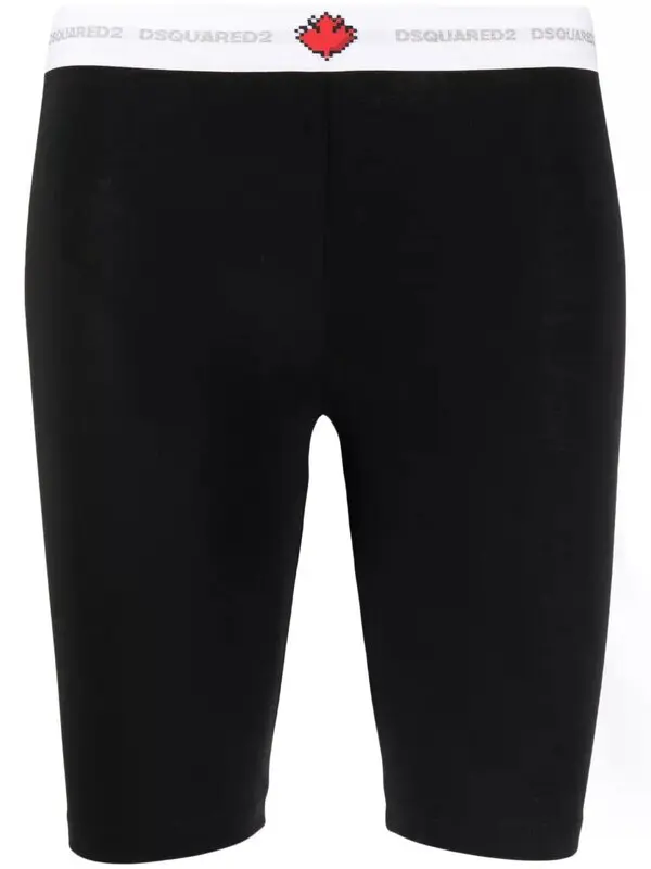 Dsquared2 Logo Waistband Cotton Shorts - Black