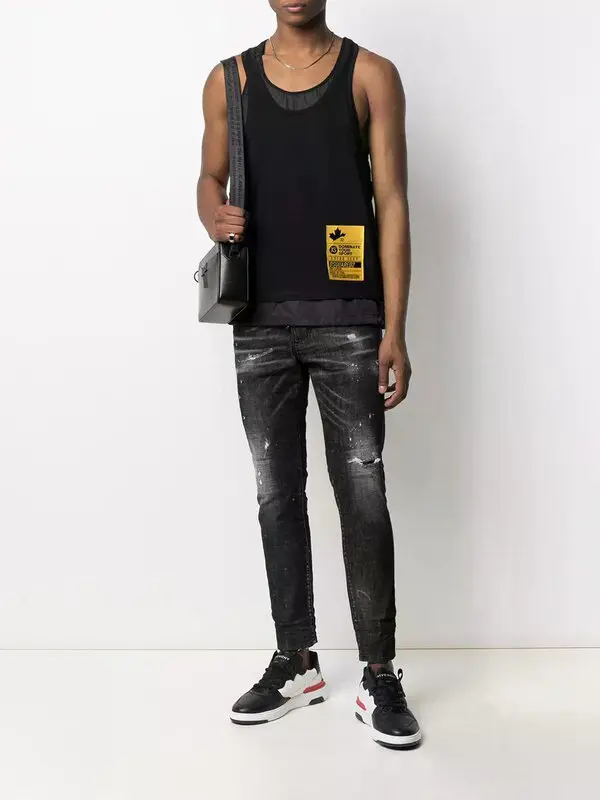 Dsquared2 Layered Logo-patch Tank Top