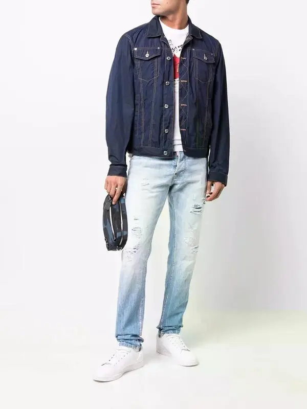 Dsquared2 Distressed-effect Straight-leg Jeans - Blue