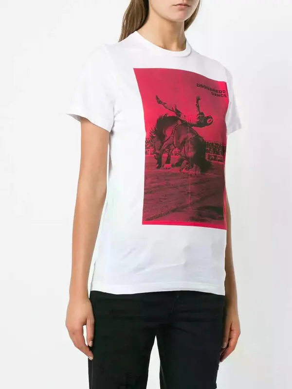 Dsquared2 Printed Cotton T-shirt - White