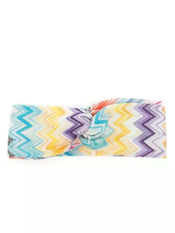 Missoni Zig-zag Print Knitted Headband - Multicolour