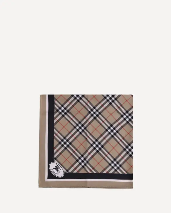 Burberry Silk Check Scarf - Beige