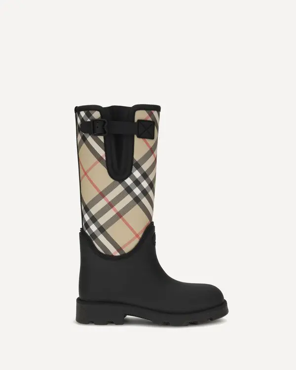 Burberry Marsh Stamp Rubber High Boots - Black