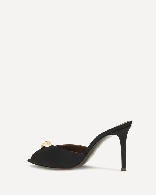 GIUSEPPE ZANOTTI Intrigo Cocktail Mules Stiletto Heel Sandals - Black