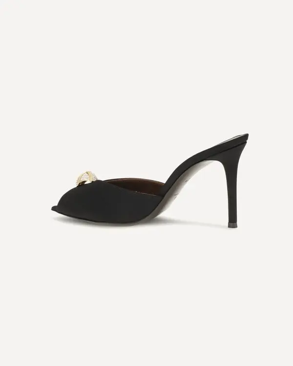 GIUSEPPE ZANOTTI Intrigo Cocktail Mules Stiletto Heel Sandals - Black