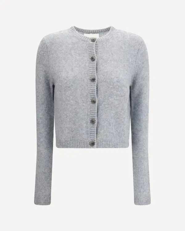 LISA YANG Felicia Cashmere Silk Blend Cardigan - Grey