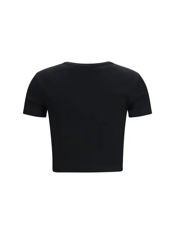 Fendi Cropped Ribbed Cotton T-shirt