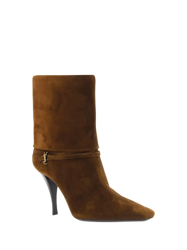 Saint Laurent Vicky Ankle Boots - Brown